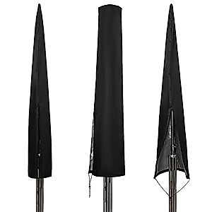 Patio Umbrella Cover, Aucovely Waterproof Market Parasol Covers with Zipper for 7ft to 11ft Outdoor Umbrellas Large, Black 210D