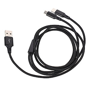 SOLUSTRE Data Line Phone Charge Cord Dual Head Cable Charging Cord Phone Charger Cables Multi Charging Cable Mobile Phone Charger Cell Phone Charger Data Cable Type USB Nylon