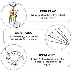 YARDWE Kebab Skewers Metal Skewers 2 Sets Vertical Skewer Stainless Steel Stainless Steel BBQ Kabob Skewers Rack Holder Vertical Barbeque Grilling Rack Meat Spit Kebab Skewers Metal Skewers