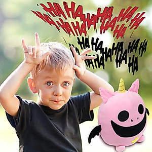 AmyToo Smiling Critters Unicorn Plush Pillow Cute Soft cat Cute Unicorn Stuffed Animal catnap Plush Home Decor Gifts for Kids Girls and Boys Happy Birthday