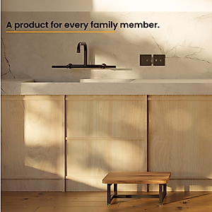 HOLANA 6.5" Acacia Wood One Step Stool for Adults with Non-Slip Rubber Feet - 550 lbs Wooden Step Stools for Bed - Safety Stepping Stool Bathroom Aid for Kid, High Beds, Bedroom, Kitchen (Acacia)