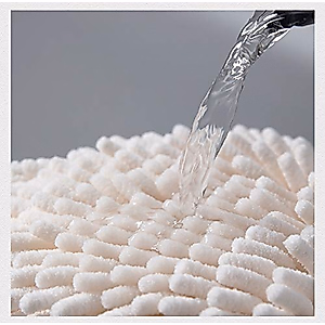 Sophie & Panda Fuzzy Ball Towel (Set of 2) White and Gray - Dry Your Hand Instantly conveniently with This Creative Bath Towel Set Decorative Towels for Bathroom (Pack of 2)