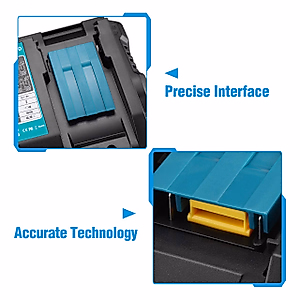 Powerextra DC18RD Dual Charger Compatible with Makita 14.4V 18V Lithium-Ion Battery, BL1415 BL1430 BL1440 BL1840 BL1850 BL1850B BL1860B etc, Replace DC18RD DC18RC DC18SF DC18RA DC18RF