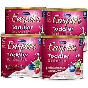 Enfagrow Enspire Toddler Nutritional Drink with Lactofrerrin, DHA, and MFGM for Brain Support and Immune Health, Non-GMO, Powder Tub 24 Oz, Pack of 4
