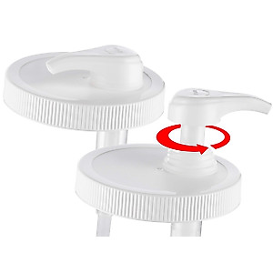 JUVITUS 32 oz Green Plastic PET Refillable Jar (BPA Free) with Heavy Duty Twist Lock Cream Lotion Pump (4 pack)