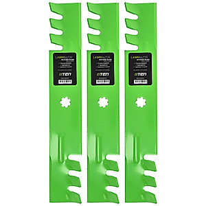 8TEN LawnRAZOR Mower Blade Set for John Deere 145 155C 48 Inch Deck GY20852 AM141035 GX21784 GY20852 (Toothed Mulching)