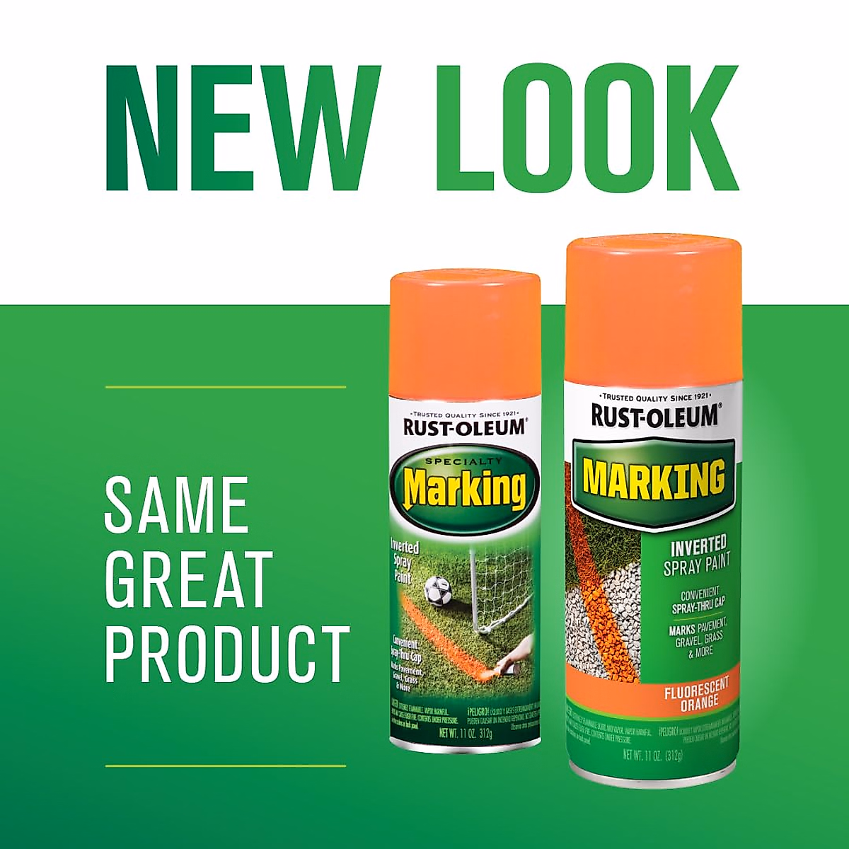 Rust-Oleum 1987830 Specialty Marking Spray Paint, 11 oz, Fluorescent Orange