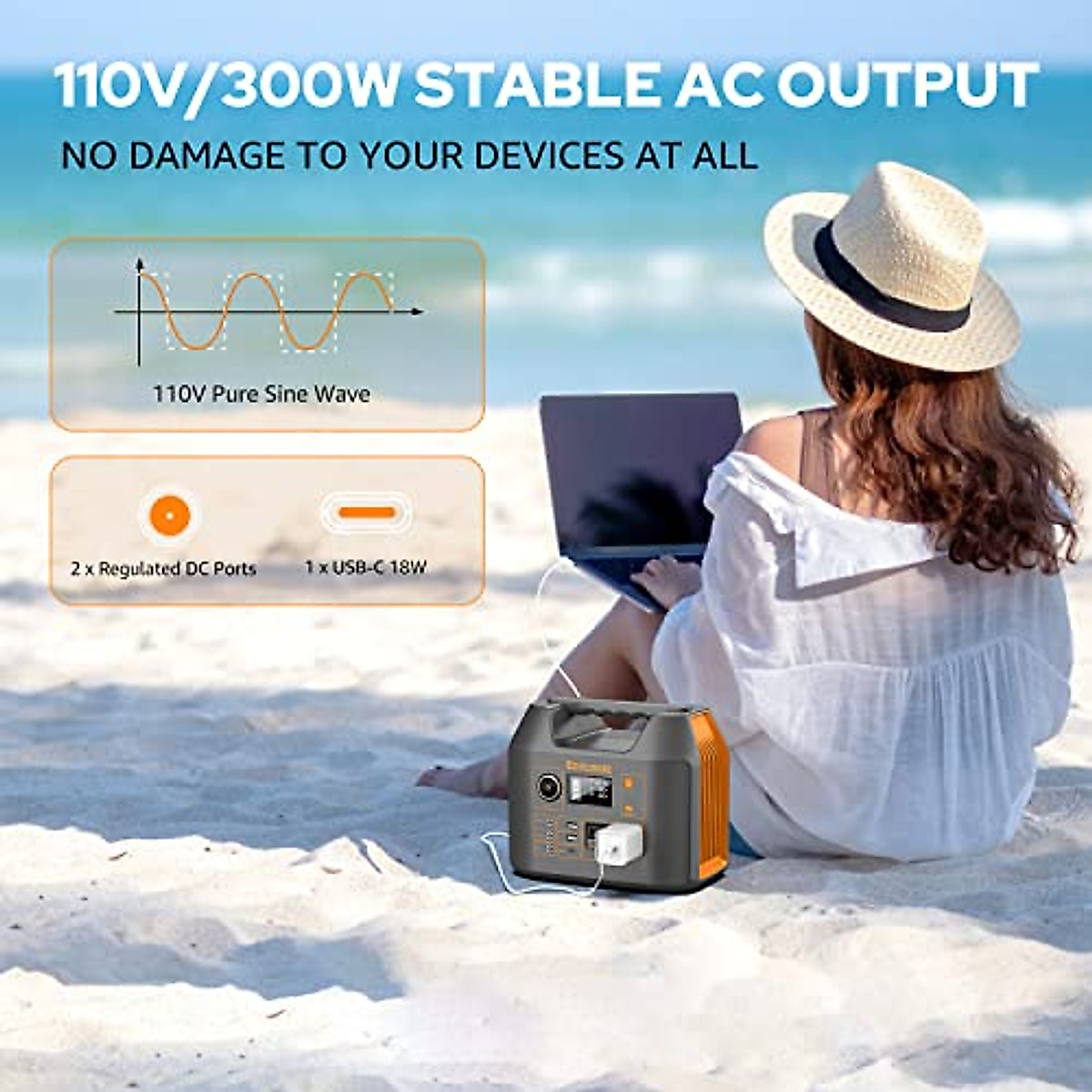 EnginStar Power Station 300w Bundle w/Carrying Bag 296Wh Portable Solar Generator Bundle w/Shockproof Storage Box for Renewable Energy Solar Power Generator, Emergency Backup Power, Outdoor Camping,