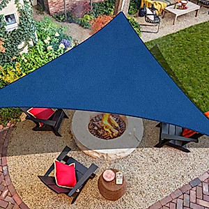 iCOVER Sun Shade Sail Canopy 16'5"x16'5"x16'5", 185GSM Fabric Permeable Pergolas Top Cover, for Outdoor Patio Lawn Garden Backyard Awning, Blue