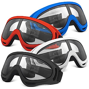 POKONBOY 4 Pack Protective Goggles Safety Glasses Eyewear Compatible with Nerf Guns for Kids Teens Game Battle (4 Colors)