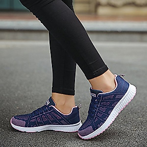 Walking Shoes for Women Women's Slip On Walking Shoes - Lightweight Breathable Mesh Casual SneakersB390 Dark Blue