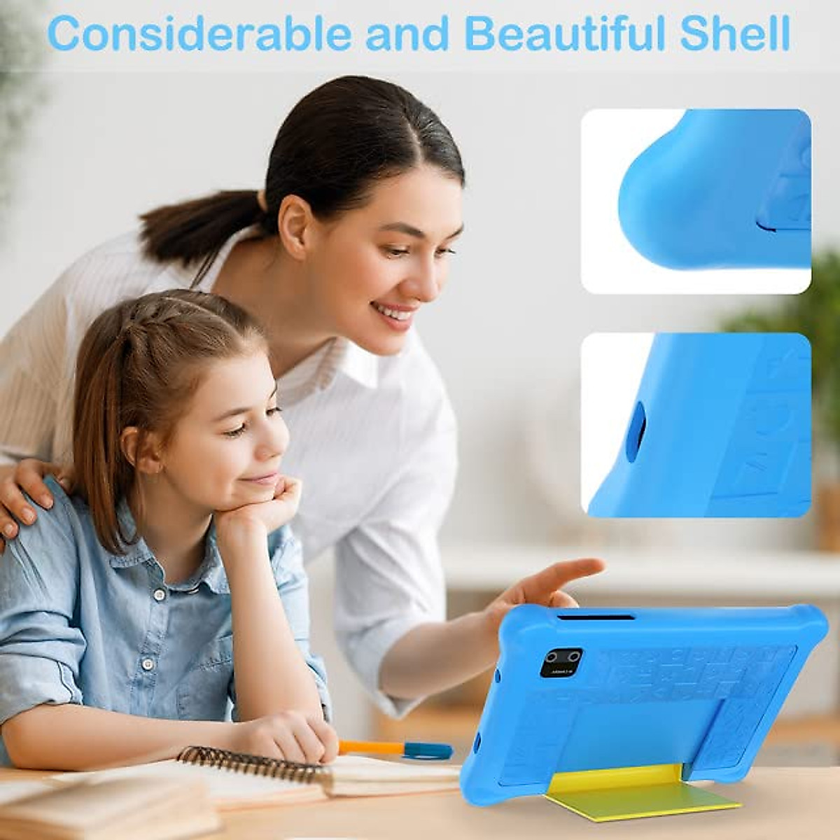 Kids Tablet 7 Inch Android 12 Go Quad Core 32GB 2500mAh, Tablet for Kids with Case | Parental Control | WiFi | Bluetooth | Education |Entertainment (Blue)