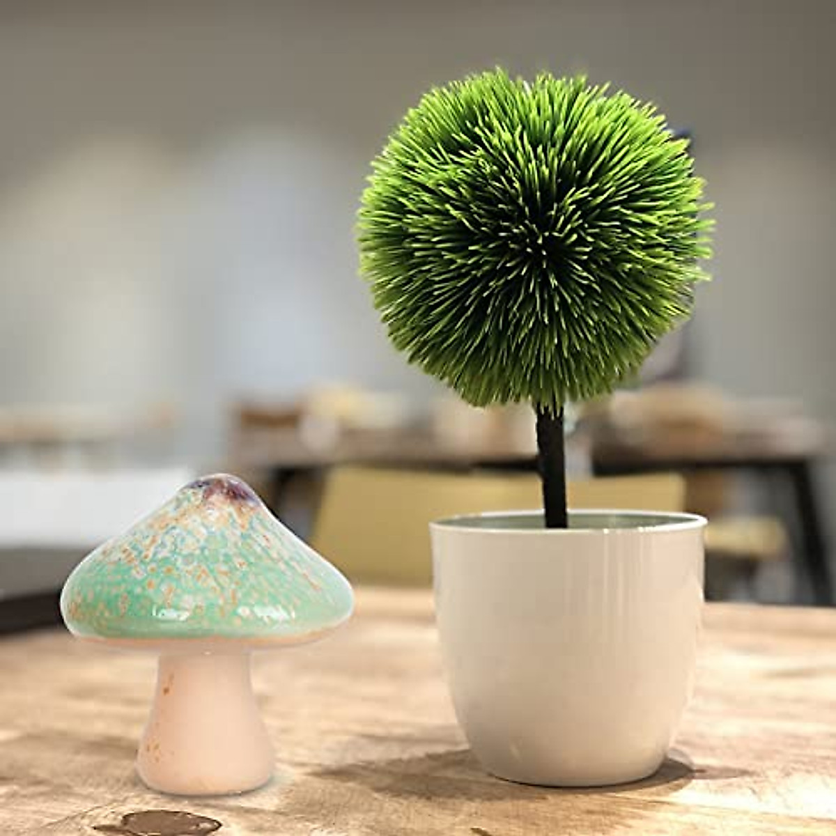 4Pcs Ceramic Mushrooms for Garden, Miniatures Mushroom Decor Mini Mushroom Garden Decor Mushroom Statue for Plant Pots Micro Landscape Dollhouse Decor