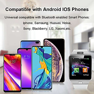 Padgene Bluetooth Smartwatch,Touchscreen Wrist Smart Phone Watch Sports Fitness Tracker with SIM SD Card Slot Camera Pedometer (Black (Black Band))