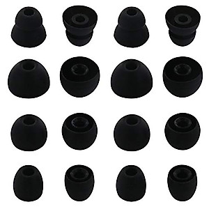 ALXCD Ear Tips Replacement for Powerbeats High-Performance Headphone, 8 Pairs S/M/L/D 4 Sizes Soft Ear Tips, Fit for Powerbeats Pro Powerbeats High-Performance, 8 Pairs (Black)