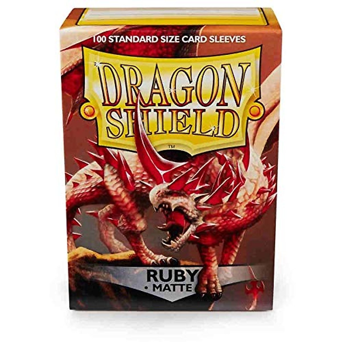 Dragon Shield 100 Count Standard Size Matte Deck Protector Sleeves (Matte Ruby)