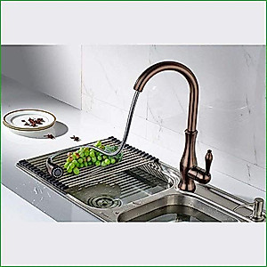 Bathroom Sink Mixer Taps Faucet Bath Waterfall Cold and Hot Water Tap for Washroom Bathroom and Kitchen Full Copper Red Brown Single Handle Single Hole Rotatable Pullable