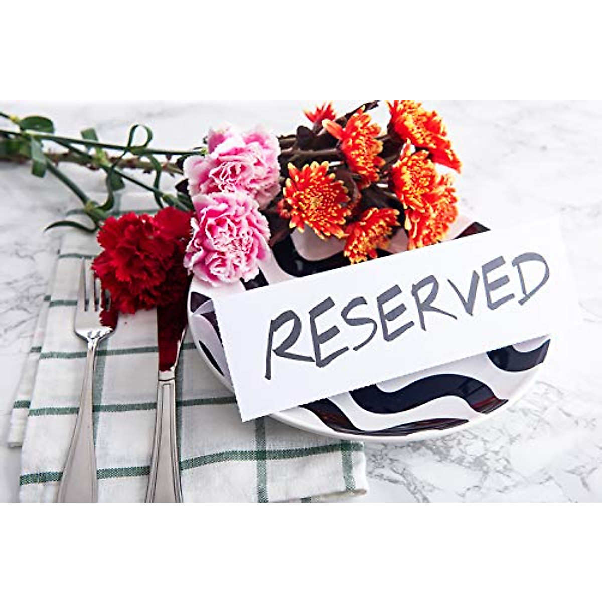 KARRES (QTY 120) 2.5 x 8 Inches Blank Table Place Tent Cards for Weddings Banquets Events Table Seating Food Labels