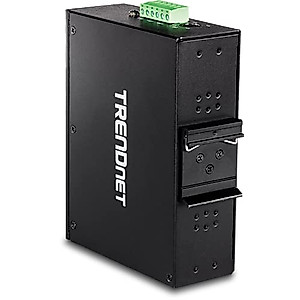 TRENDnet 10-Port Industrial Gigabit PoE+ DIN-Rail Switch, 8 x Gigabit PoE+ Ports, DIN-Rail Mount, 2 x SFP Slots, 240W PoE Power Budget, Network Switch, IP30, QoS, Lifetime Protection, Black, TI-PG102