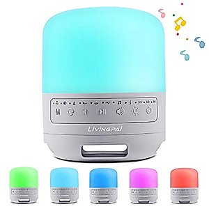 LiviNGPAi White Noise Machine with Adjustable Night Light, 35 High Fidelity Soothing Sounds, 0-100 Dimmable Color Changing Light, Portable Sleep Noise Maker Machine for Home, Office, Travel