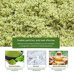 Liyalan Matcha Body Scrub Green Tea Exfoliating Body Scrubs for Acne, Smooth Skin,Moisturizing Body, Face, Hand, Foot Scrub