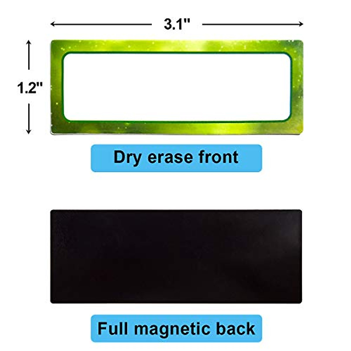 Magnetic Dry Erase Labels Galaxy Name Plates 3 x 1.2 Inches 32 Labels for Whiteboard School Office Supplies
