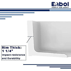 24 Undermount Kitchen Sink - Enbol 24x18 inch Undermount White Porcelain Kitchen Sink Single Bowl with Strainer PU2318