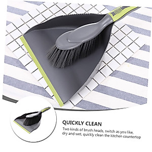 Healeved 1 Set Broom Cleaning Brush Cleaning Broom Dustpan with Handle Car Cleaner Dustpan Brush Broom Cleaning Tool Duster Keyboard Broom Keyboard Cleaning Tabletop Dustpan Shovel Green Pp