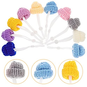 POPETPOP 10Pcs Chicken Hats for Hen Knitting Mini Hats Adjustable Pet Hats Pet Chicken Hat Decors (Mixed Style)