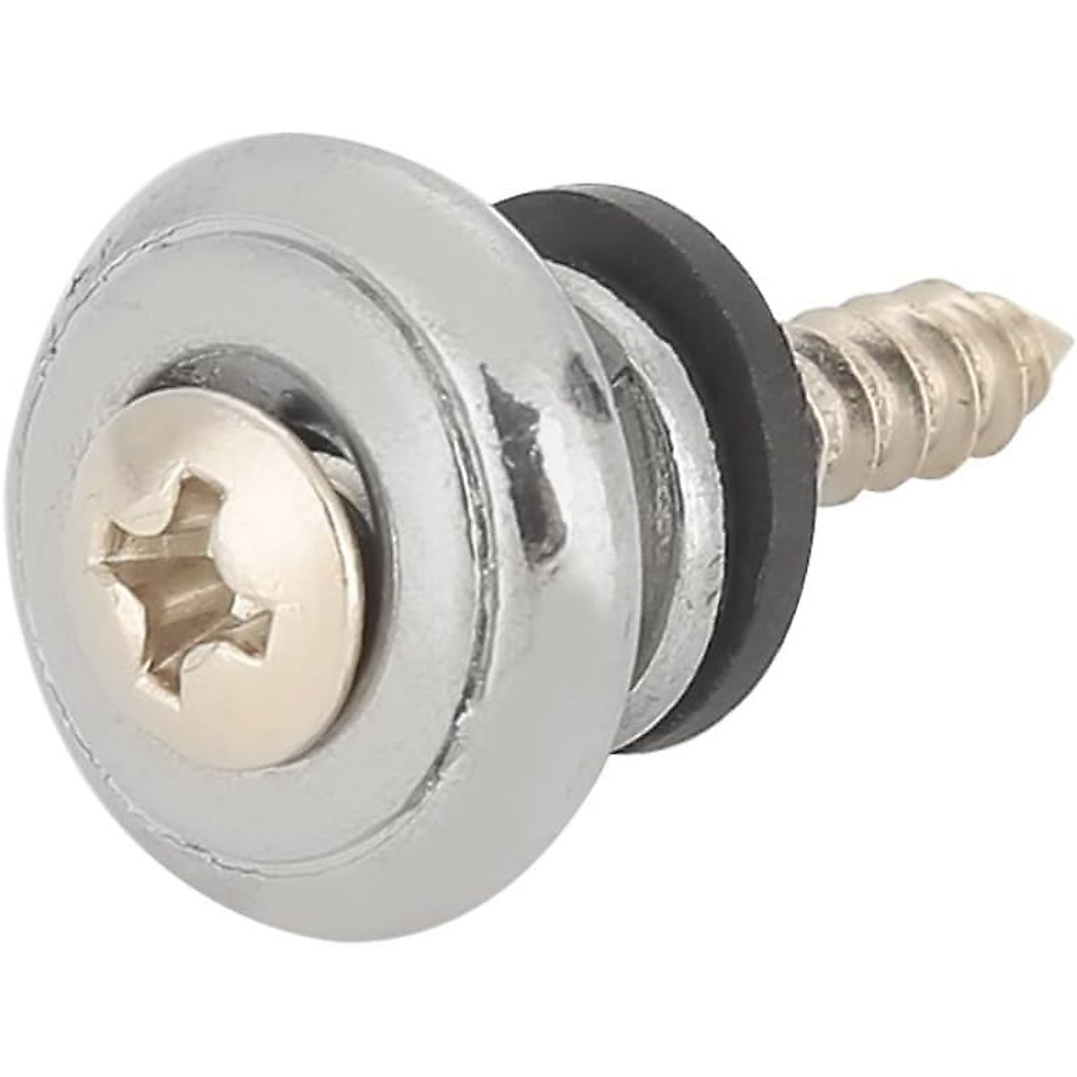 Tbest 10Pcs Mushrooms Head Guitar Strap Buttons Strap Locks Metal End Pin with Screw for Ukulele Electric Bass Silver, Black, Gold(Silver)