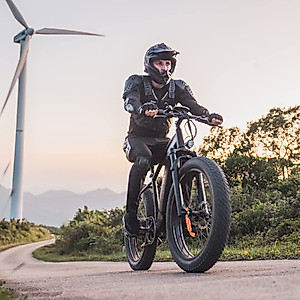 DYU Electric Bike for Adult Up to 80 Miles Long Range Mountain E-Bike, 750W 26" Fat Tire Electric Bicycle with Removable 48V 20Ah Battery, 7-Speed Dual Shock Absorber, 28mph Snow Bike