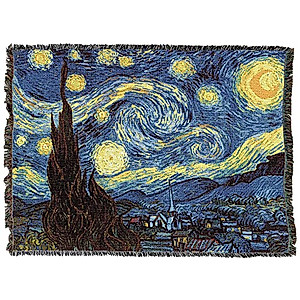 Pure Country Weavers Starry Night XL Blanket by Vincent Van Gogh - Fine Art Gift Tapestry Throw Woven from Cotton - Made in The USA (82x62)