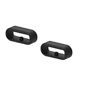 Fastener Rings Compatible for Fitbit Versa Versa 2 Versa 3 Versa 4 Versa SE Versa Lite Sense Bands 6-PACK Security Loop Holder Keeper Retainer Fixed Non-Slip Silicon Loops for Versa Smartwatch,Black