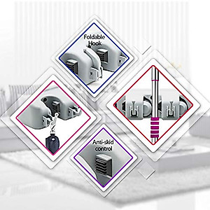 LETMY Broom Holder Wall Mounted - Mop and Broom Hanger Holder - Garage Storage Rack & Garden Tool Organizer - 5 Position 6 Hooks for Home, kitchen, Garden, Tools, Garage Organizing