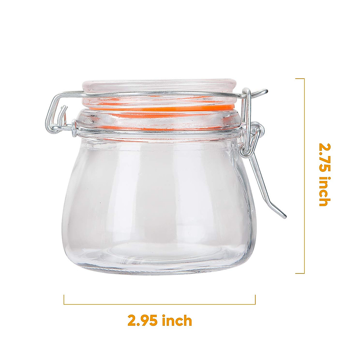 Small Glass Jars With Airtight Lids,Encheng Glass Spice Jars 5 oz,Maosn Jars With Leak Proof Rubber Gasket 150ml,Glass Storage Containers With Hinged Lid,Mini Kitchen Canisters 24 Pack … …