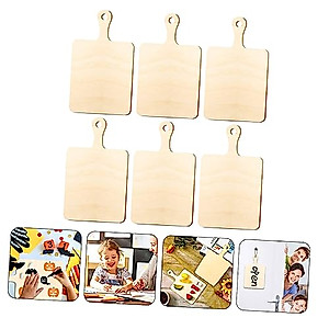 KJHBV 6pcs Home Accessories Decor Wooden Decor in Bulk Craft Wood Chopping Board Set Small Chopping Board Wood Chips Cutting Board Decorate Small Cheese Dining Table Wood