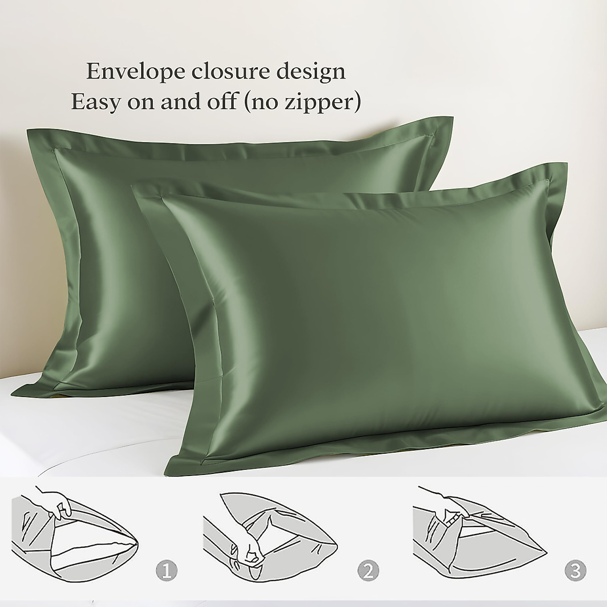 Linenwalas Duvet Cover Set King Size - Viscose Derived from Bamboo Soft, Breathable, Light Weight, Cooling Comforter Cover with Zipper Closure and Corner Ties (King, Avocado Green)