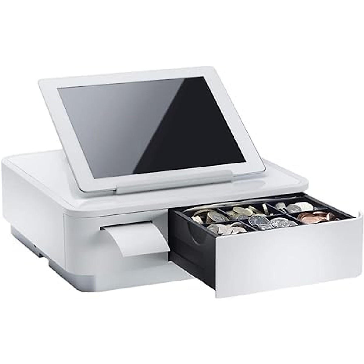 Star mPOP POP10 CI-F White with USB-C lighning Integrated Receipt Printer and mPOP Cash Drawer with Tablet Stand