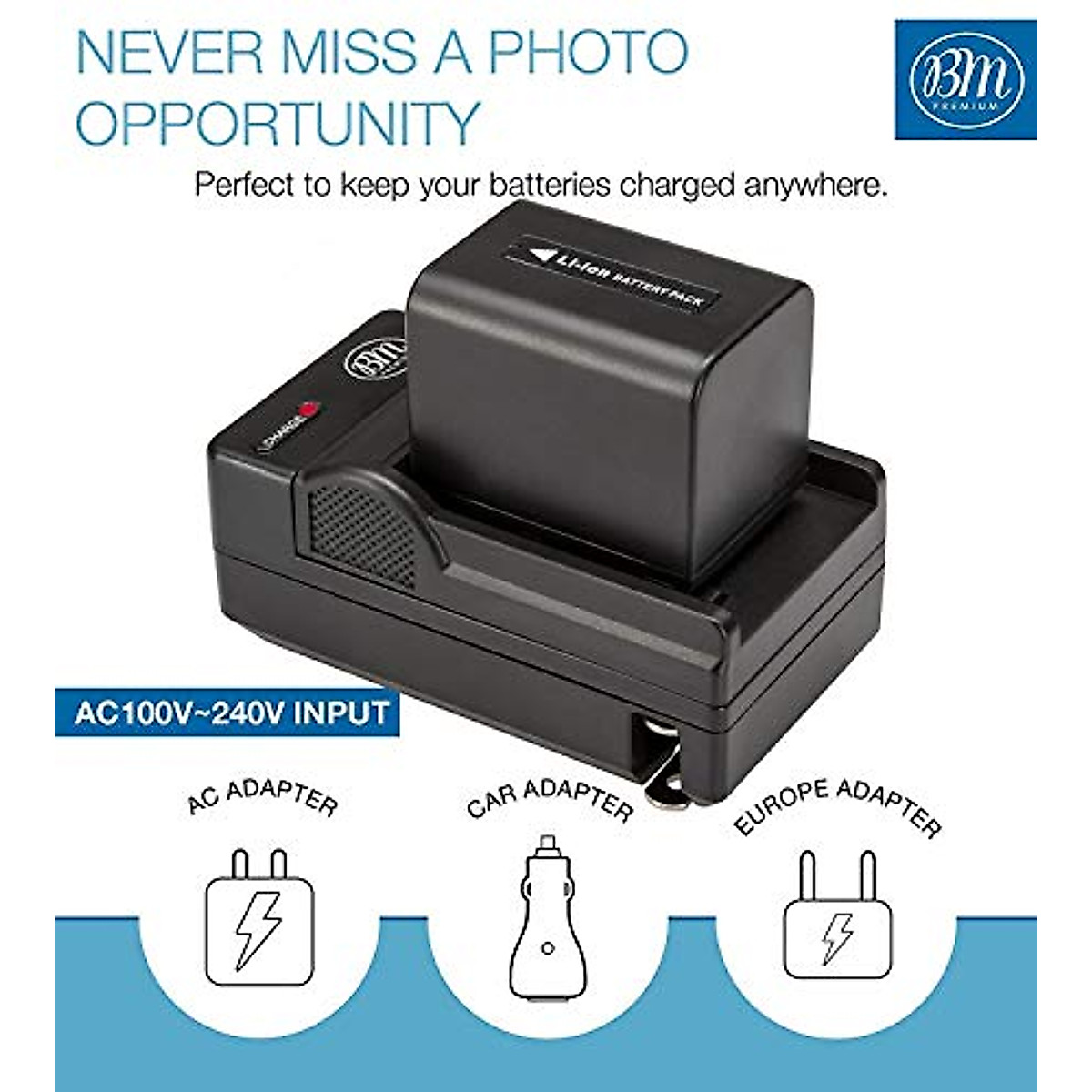 BM 2 NP-FV70 Batteries and Charger Kit for Sony FDR-AX53 FDR-AX700 HDR-CX455/B HDR-CX675/B HDR-CX900 HDR-PJ340 HDR-PJ540 HDR-PJ670/B HDR-PJ810 FDR-AX33/B FDR-AX100 Handycam Camcorder