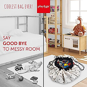 Play & Go Drawstring Play Mat Storage Bag for Children - Kids Toy Storage Organizer - Drawstring Toy Bag - Large 55" Play Mat for Toddlers Toys and Bag for Storage - Roadmap