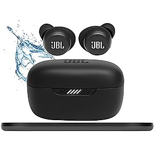 JBL Harman Live Free NC+ TWS, Bluetooth Earbuds, True Wireless, Active Noise Cancelling, Charging Case, Quality Sound, iPX7 Water Resistant - 10w Pad Black (Renewed)