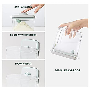 Tourdeus Formula Container - 1700ml Pop Top Milk Powder Container, BPA-Free Airtight Formula Dispenser with Scoop and Scraper 600g Clear