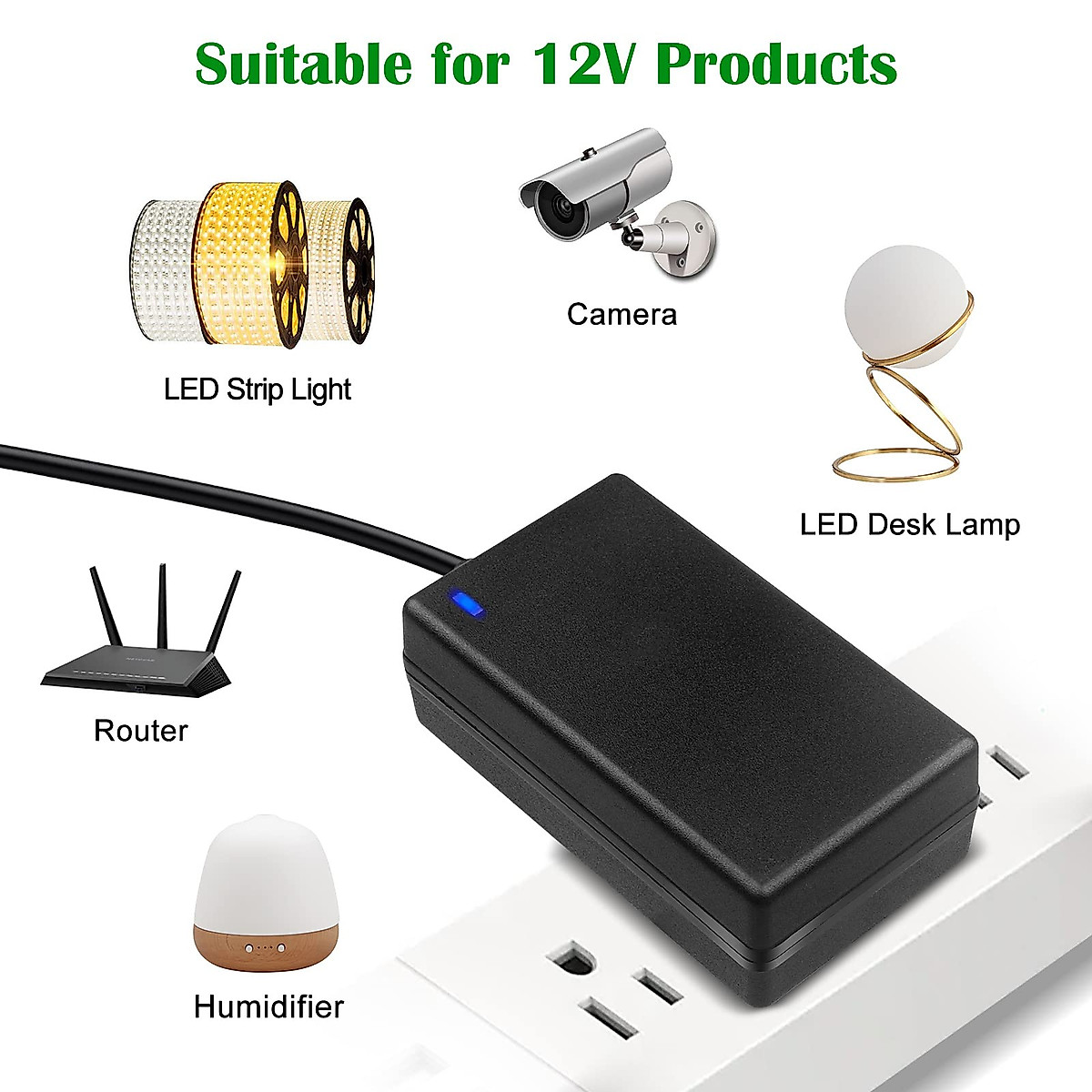 12V 3A Power Supply - LeTaoXing AC 100-240V to DC 12V 36W Switching Power Adapter Transformers 12V/3A for Home Security Camera Surveillance DVR NVR Led Light Strip (1 Pack)