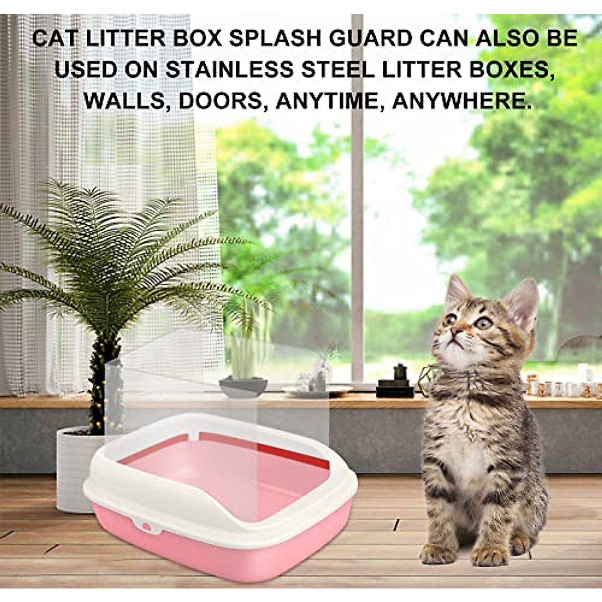 3Pcs Cat Litter Box Pee Shields, Cat Litter Box Splash Guard, Easy Clean Cat Litter Pan Pee Privacy Shields - Litter Box Not Included
