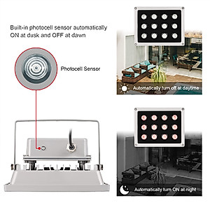 Univivi IR Illuminator, 850nm 12 LEDs Wide Angle IR Illuminator for Night Vision, Waterproof LED Infrared Light with 12V DC Power Adapter for IP Camera, CCTV Security Camera