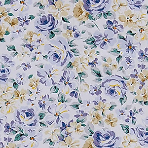 Amazon Basics Lightweight Super Soft Easy Care Microfiber Bed Sheet Set with 14" Deep Pockets - Full, Blue Floral