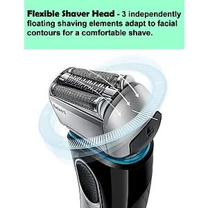 Series 5 Replacement Head 52S for Braun Electric Shaver, S5 Wet and Dry Replacement Head Compatible with Braun Series 5 Replacement Foil and Cutter, 52S Replacement Head Fit 5190cc 5090 5020 (2 Count)
