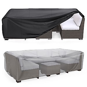 Patio Furniture Set Cover Waterproof, Mrrihand Outdoor Sectional Sofa Set Cover Heavy Duty 600D Table and Chair Set Cover 74" L×47" W×28" H