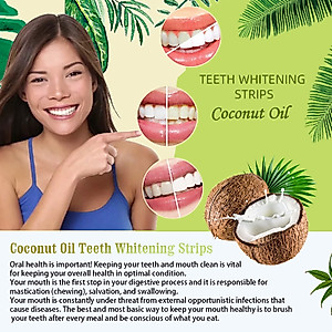 Teeth Whitening Strip, Professional Teeth Whitening Strips - Coconut Flavor, Fast Remove Smoking, Clean Yellow Teeth Stain, Reduced Sensitivity New Formula Oral Care Whitening Strips