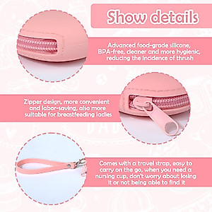 Vodolo Silver Nursing Cups Case Silicone,Nipples Shield Holder for 16-28mm Breast Feeding Nipple Shield Holder for Sore Nipple Covers Breastfeeding Essentials Must Haves Reusable